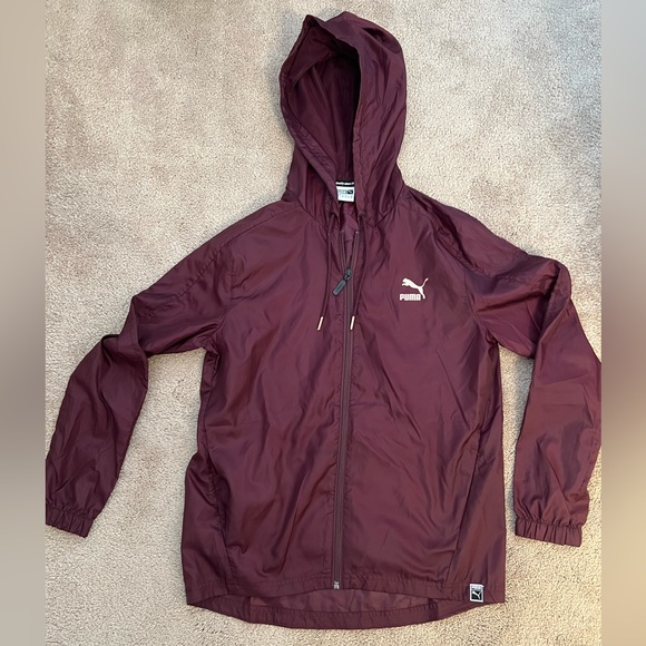 Puma | Jackets & Coats | Puma Maroon With Goldrose Gold Details Hooded ...